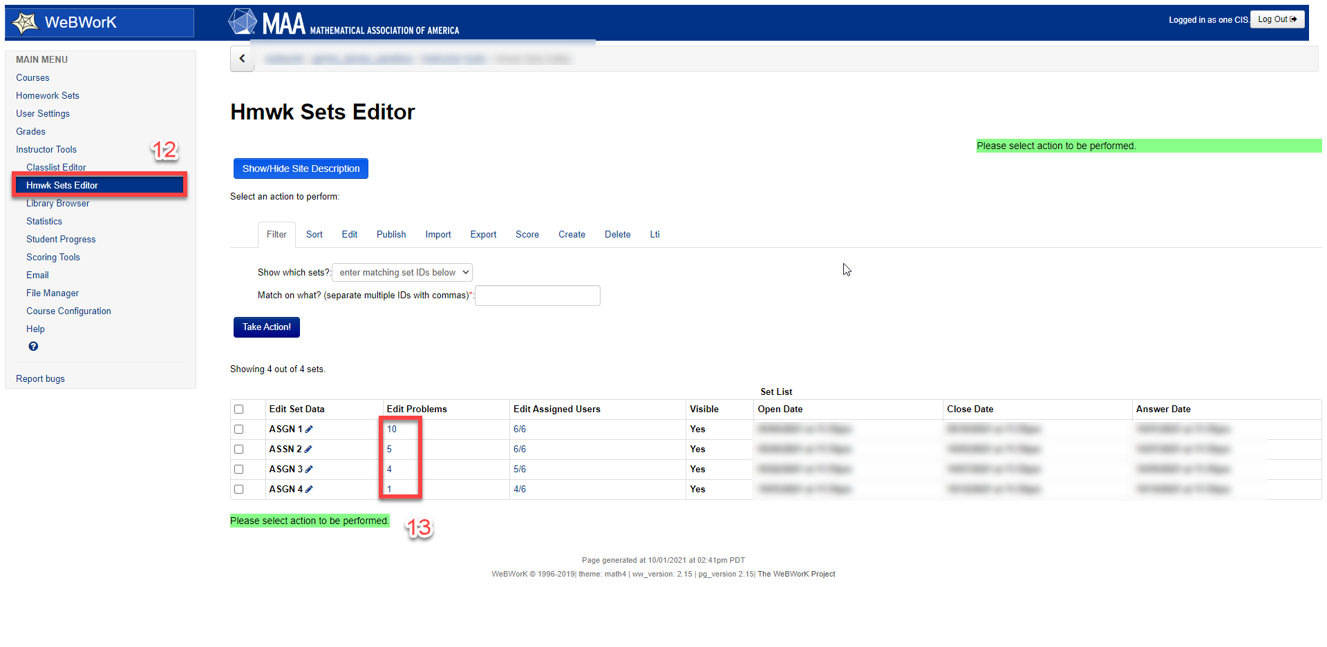 WeBWorK - Centre for Instructional Support (2022)